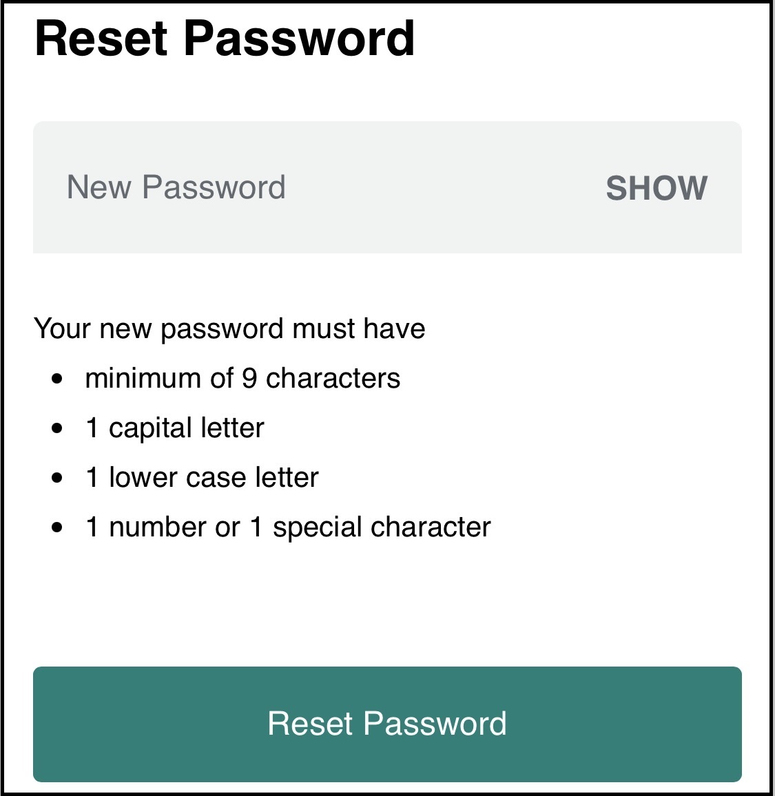 Password reset – Boost