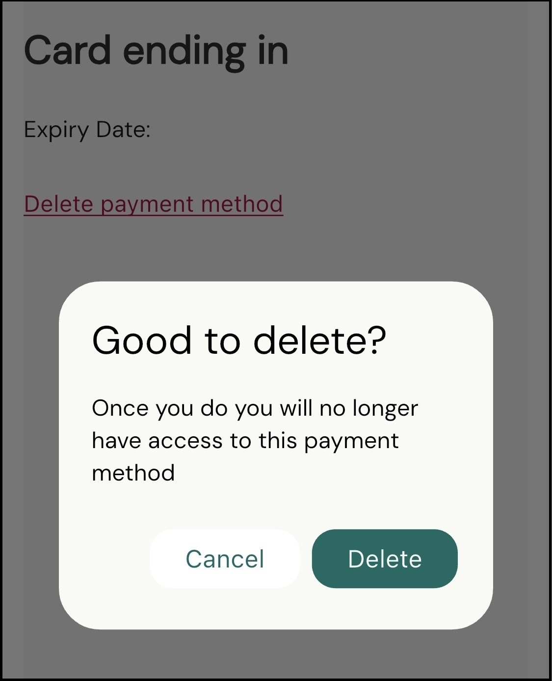 Delete a credit card – Boost