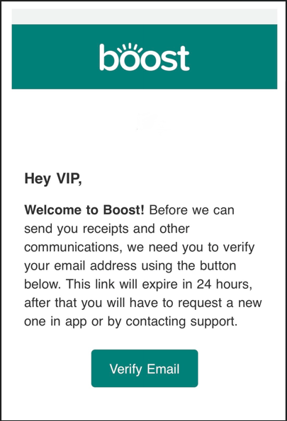 Email verification – Boost